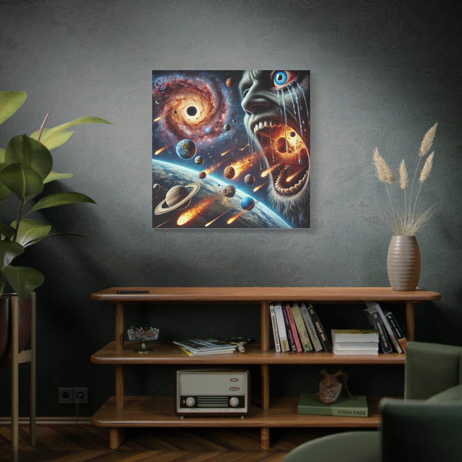 Galactic Fury Canvas Art, Cosmic Wall Decor, Space Horror Print, Unique ...