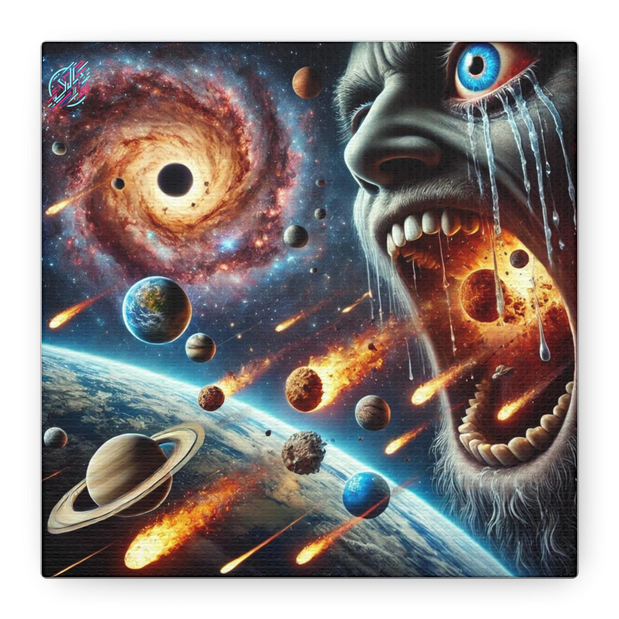 Galactic Fury Canvas Art, Cosmic Wall Decor, Space Horror Print, Unique ...