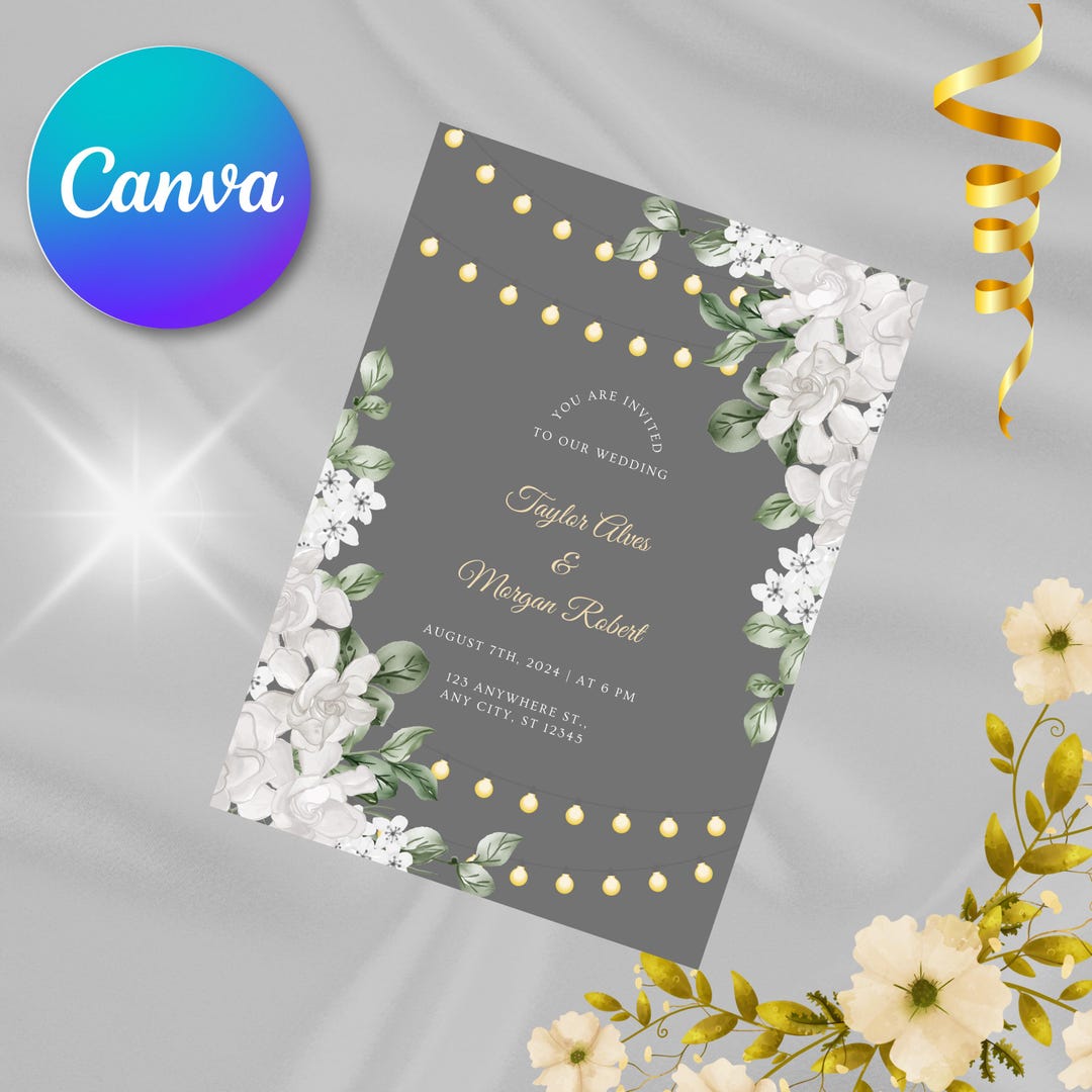 Customizable Wedding Card Template - Instant Download PDF ...