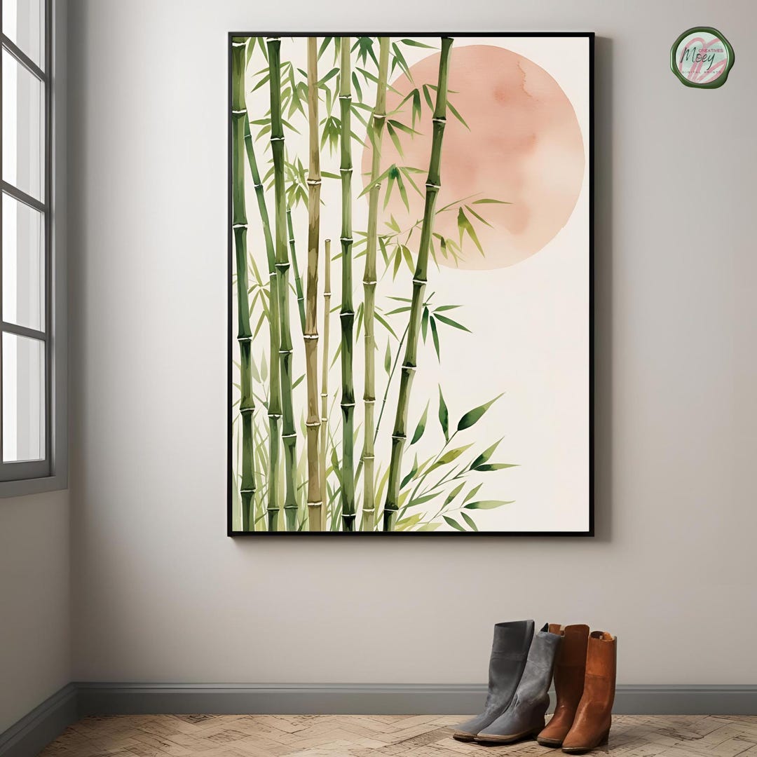 JJAPANDI Bamboo Still Life Printable Wall Art, Minimalist Nature Poster ...