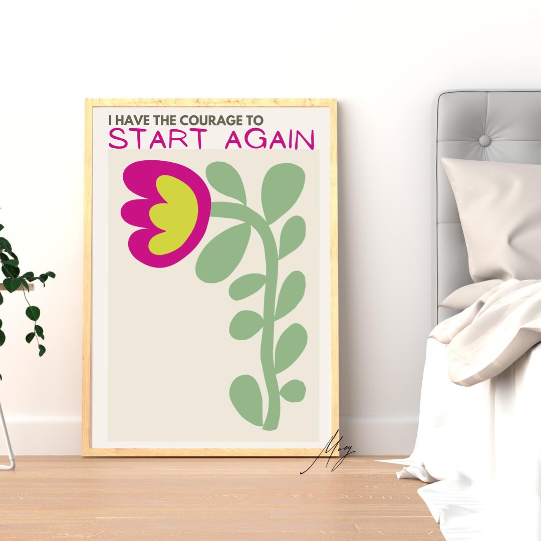 Courage to Start Again, Digital Download, Fuchsia Tulip, Floral ...
