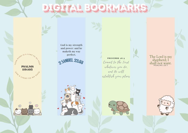 Minimalist Bookmark, Bible Verse Bookmark, 4 Printable Bookmarks Bundle ...