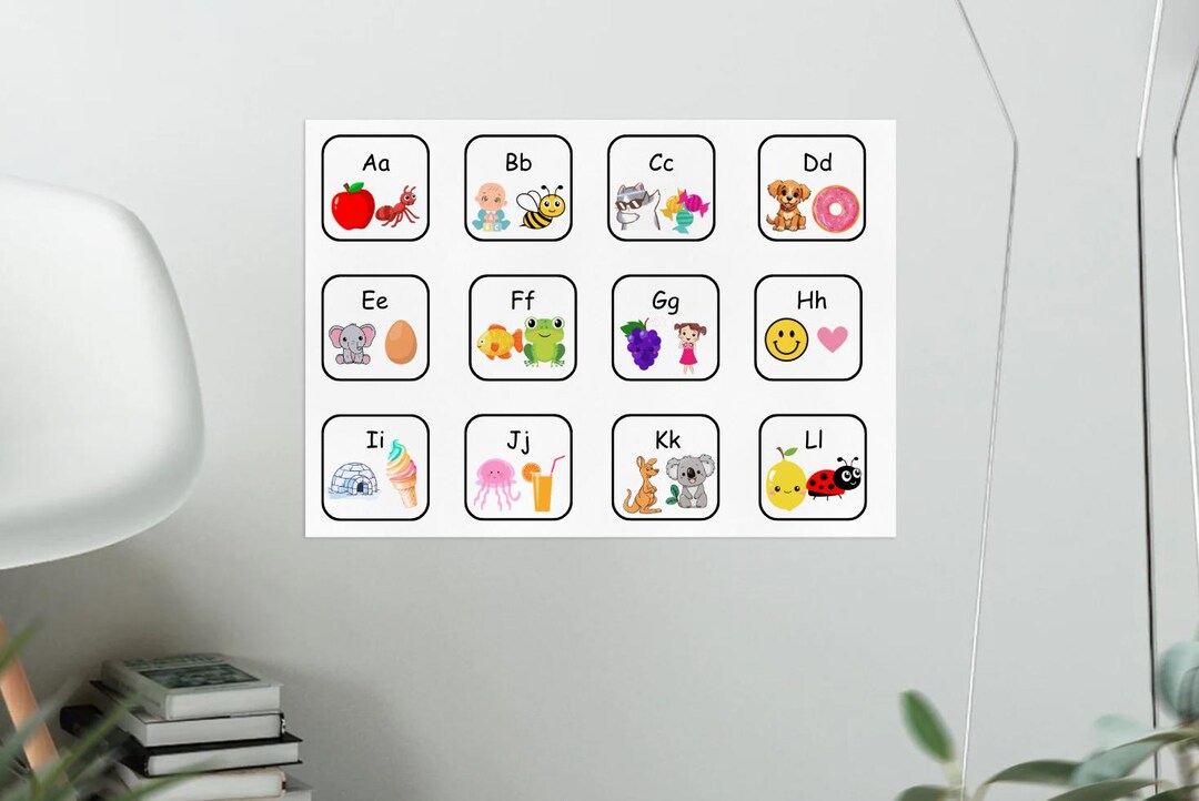 Printable Alphabet Poster & Flashcards ABC Chart for Kids Upper and ...