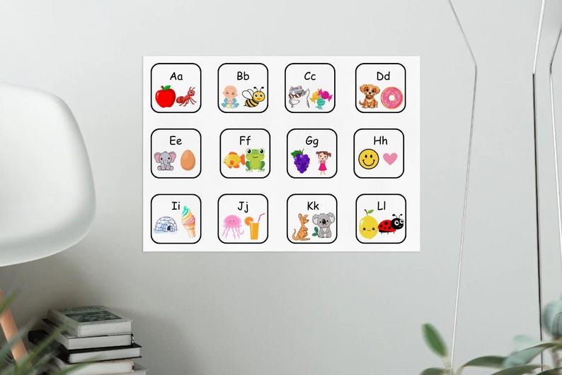 Printable Alphabet Poster & Flashcards ABC Chart for Kids Upper and ...