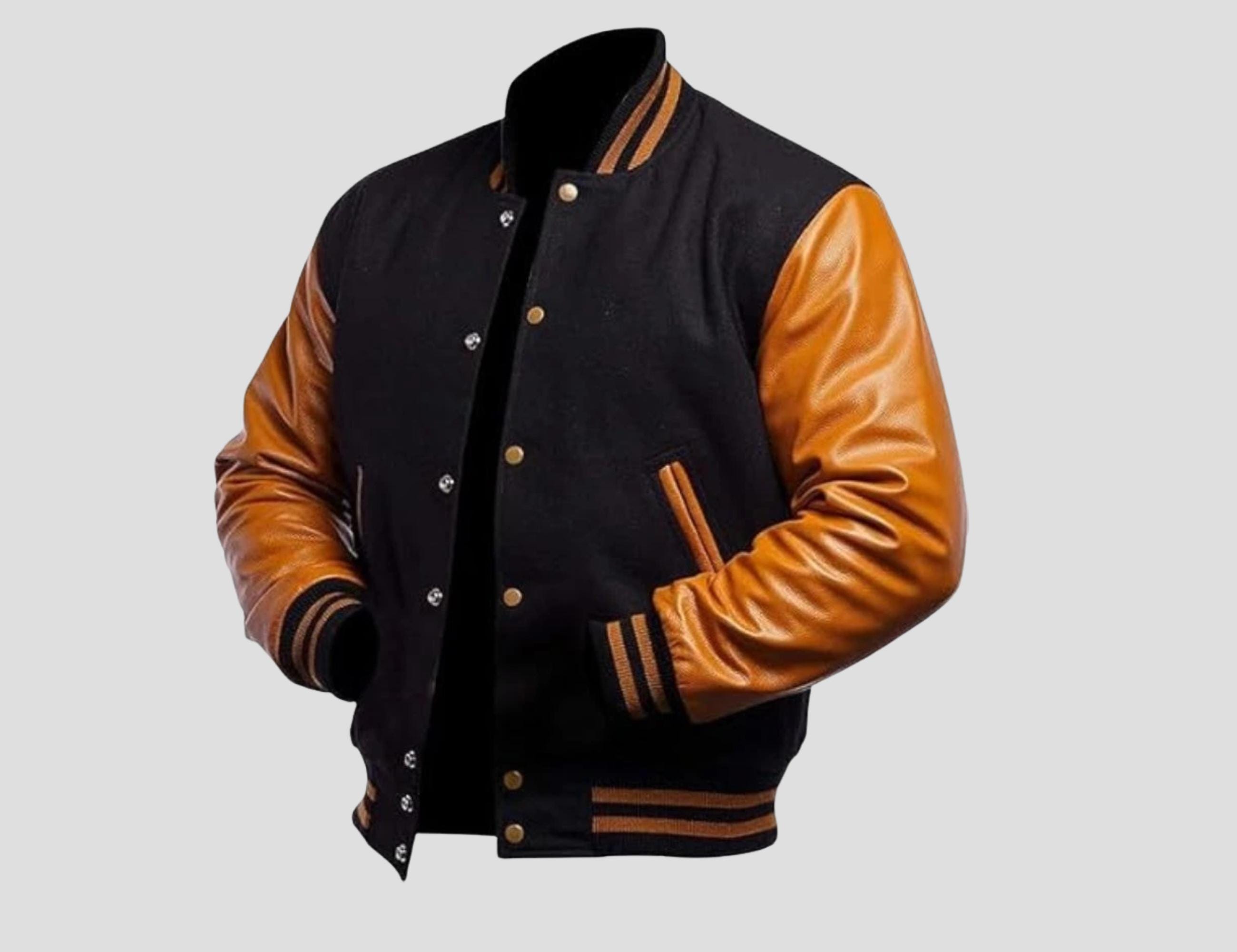 Brew Caramel Black Varsity Jacket - Etsy