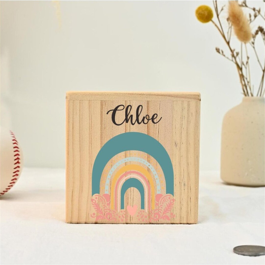 Children's Rainbow Money Bank, Personalized Piggy Bank With Name ...