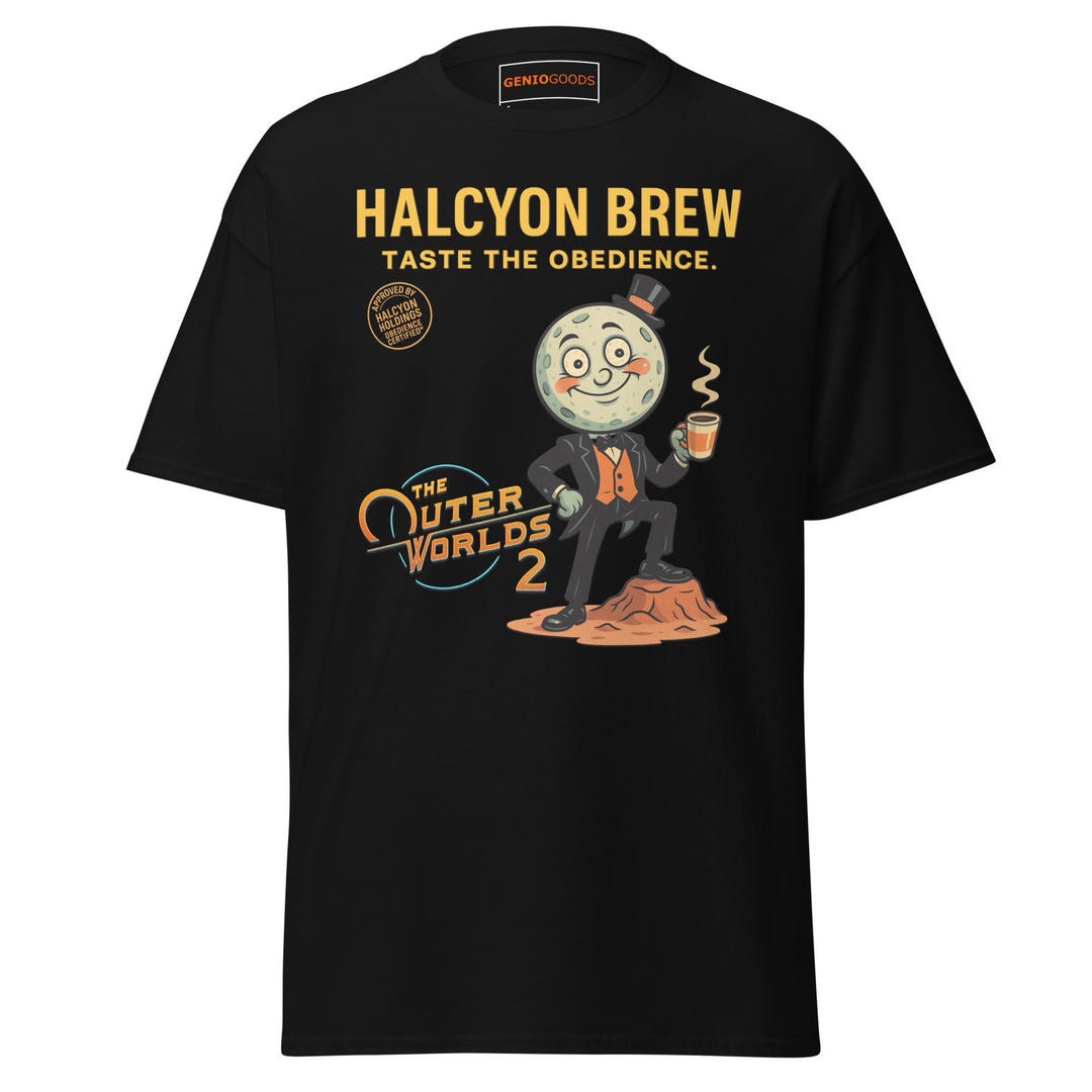 Outer Worlds 2 Halcyon Brew T-shirt | Retro Sci-fi Parody - Etsy