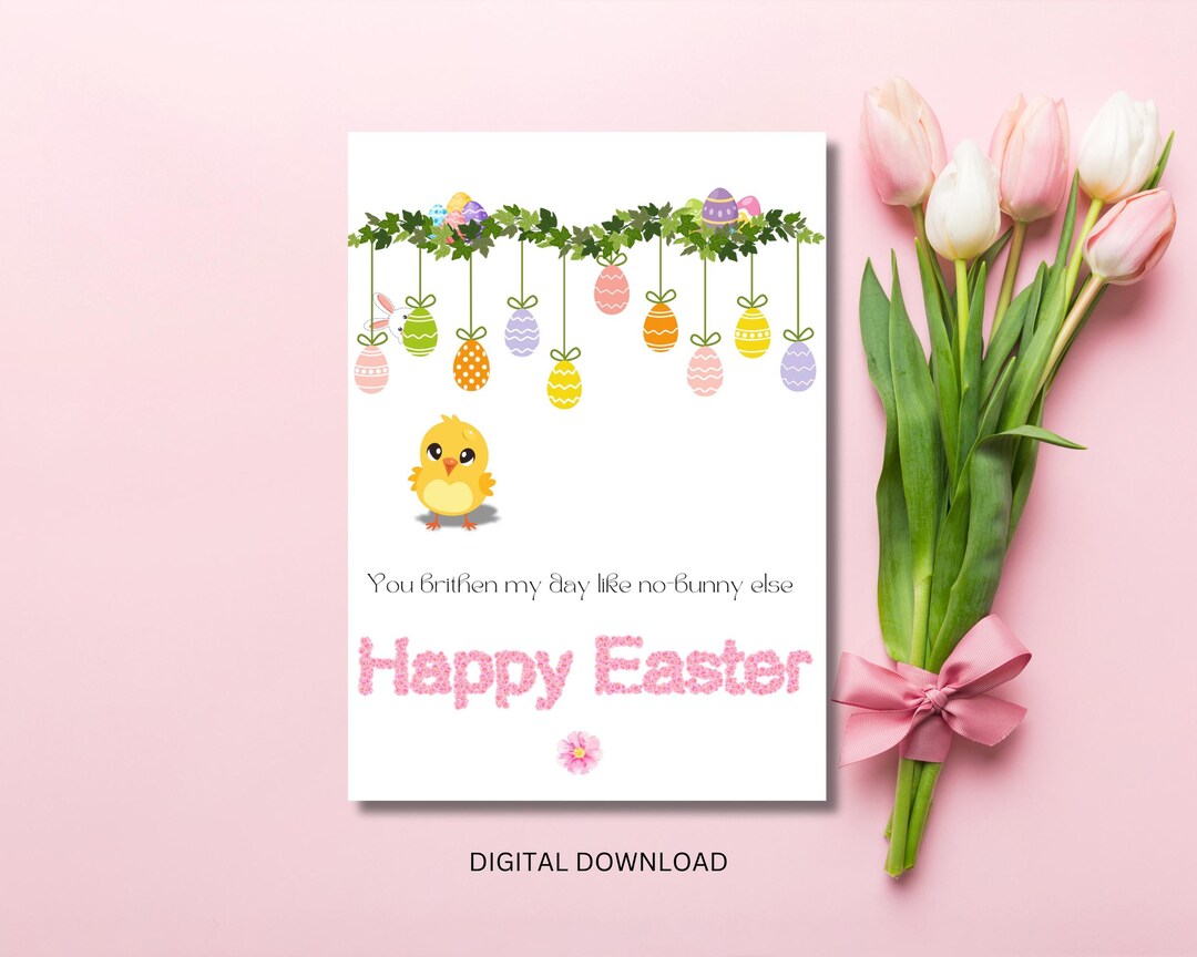 Printable Easter Greeting Card / Happy Easter / Print at Home Card ...
