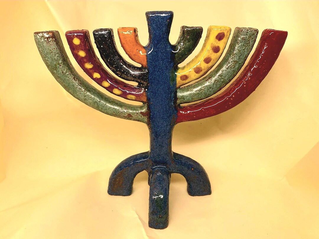 Colorful Handmade Hanukkah Menorah for Elegant Celebrations ...