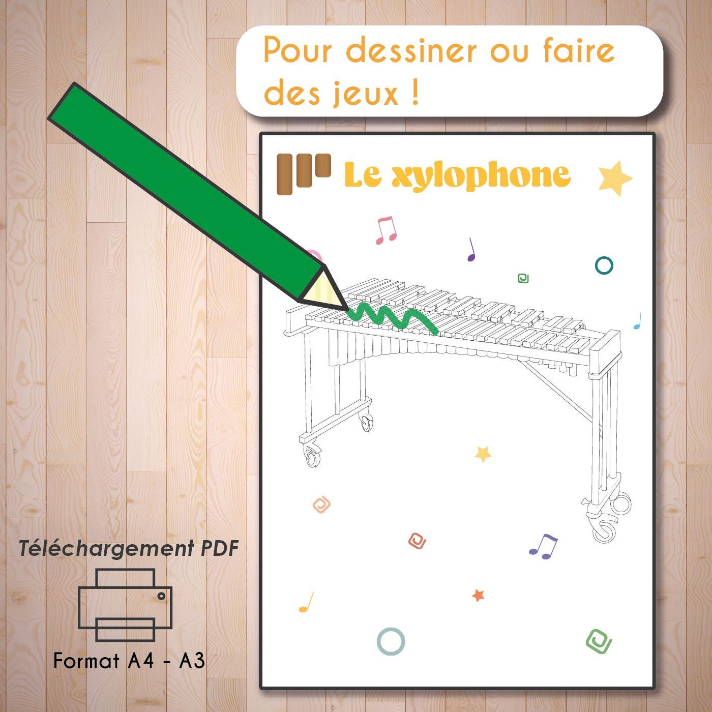 Xylophone Educational Sheet | Printable PDF | JPG | PNG | Musical ...