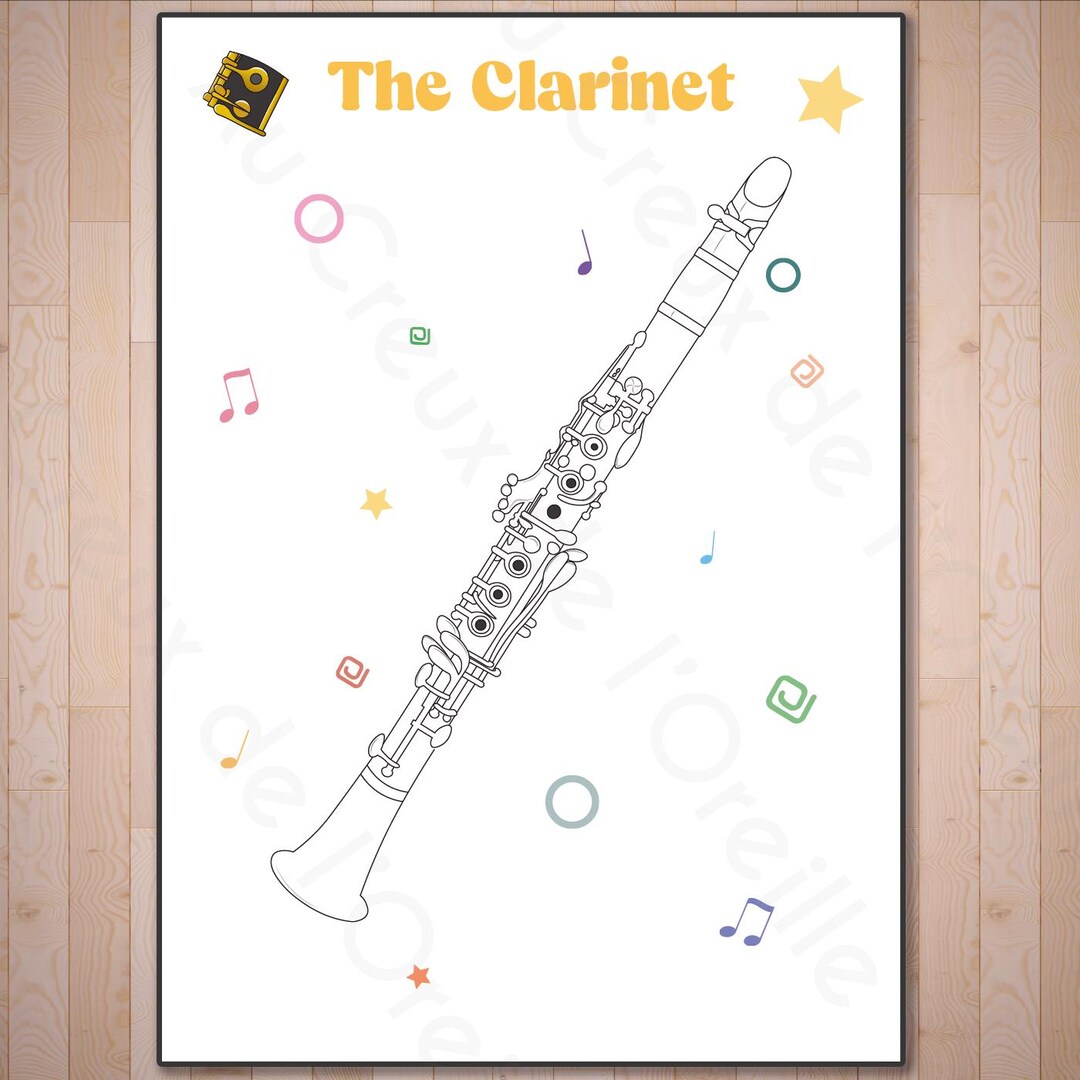 Clarinet Educational Sheet | Printable PDF | JPG | PNG | Musical ...