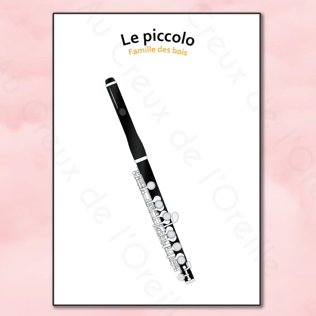 Piccolo Colored Sheet | Printable PDF | JPG | PNG | Musical Instrument ...