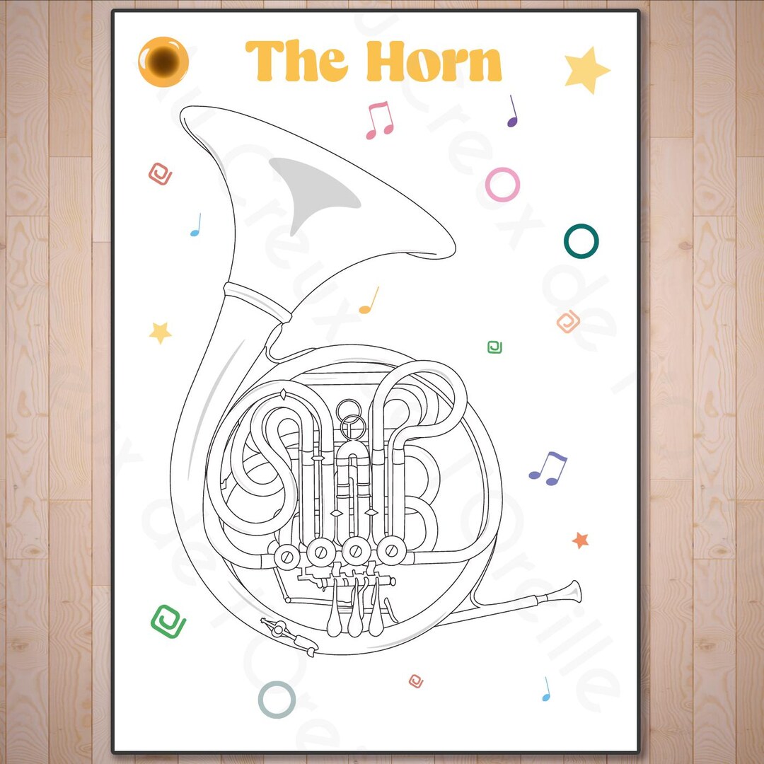 Horn Educational Sheet | Printable PDF | JPG | PNG | Musical Instrument ...