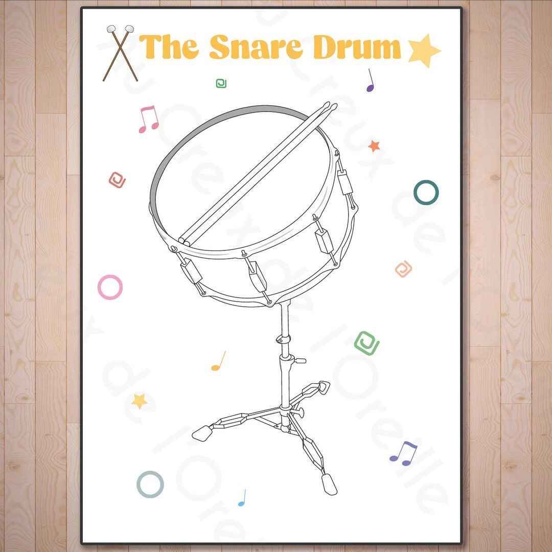 Snare Drum Educational Sheet | Printable PDF | JPG | PNG | Musical ...