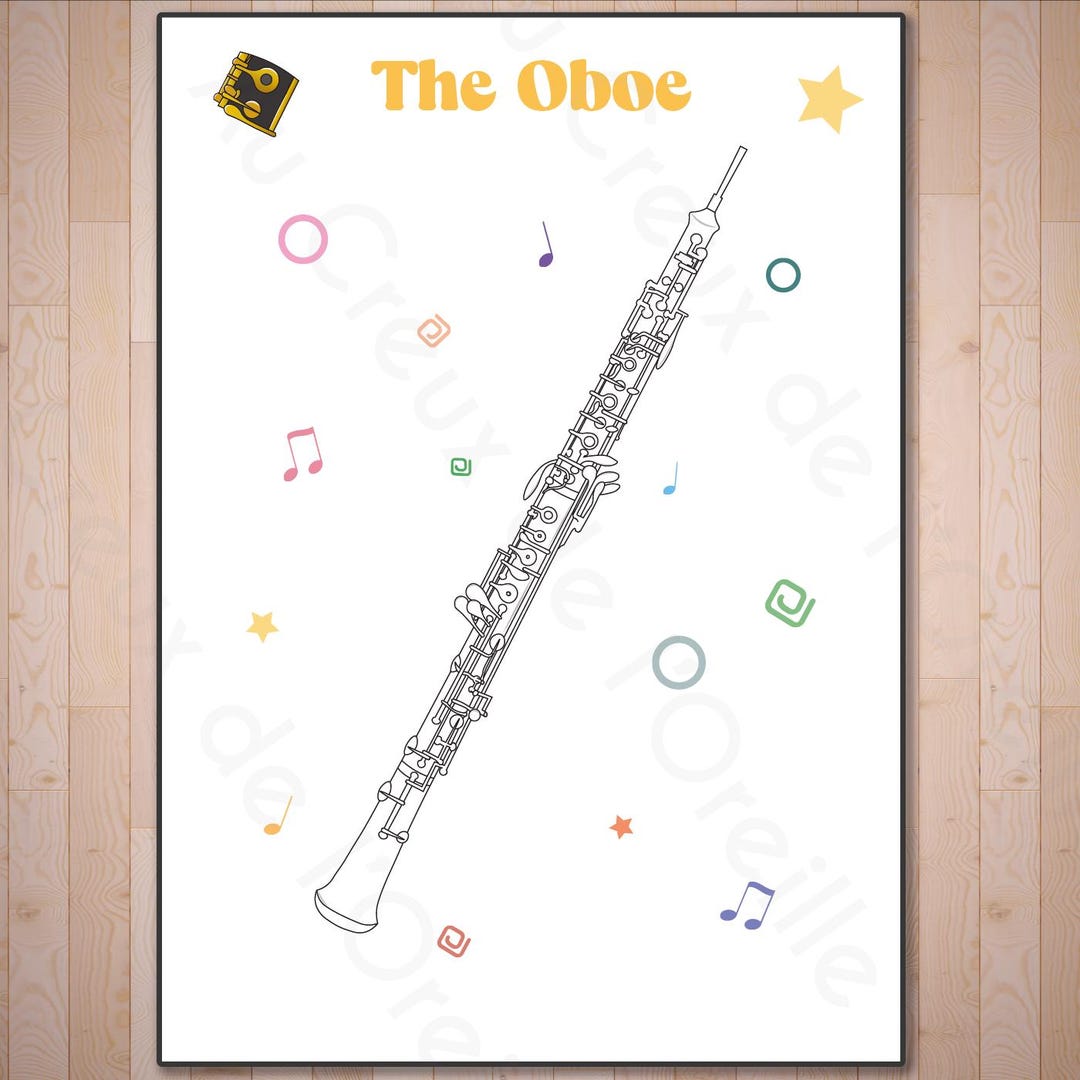 Oboe Educational Sheet | Printable PDF | JPG | PNG | Musical Instrument | Digital Download ...