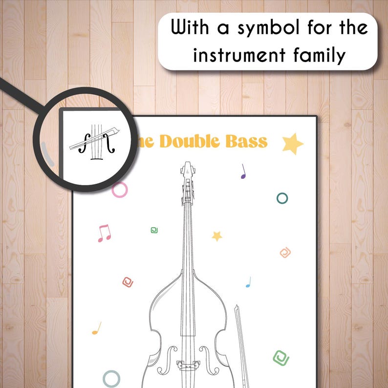 Double Bass Educational Sheet | Printable PDF | JPG | PNG | Musical ...