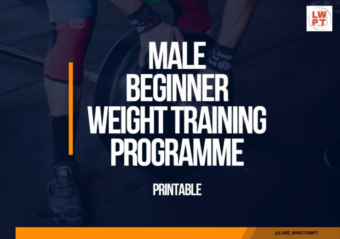 Printable Beginner Weight Training Plan for Men | Gym Strength Training Routine | Digital ...