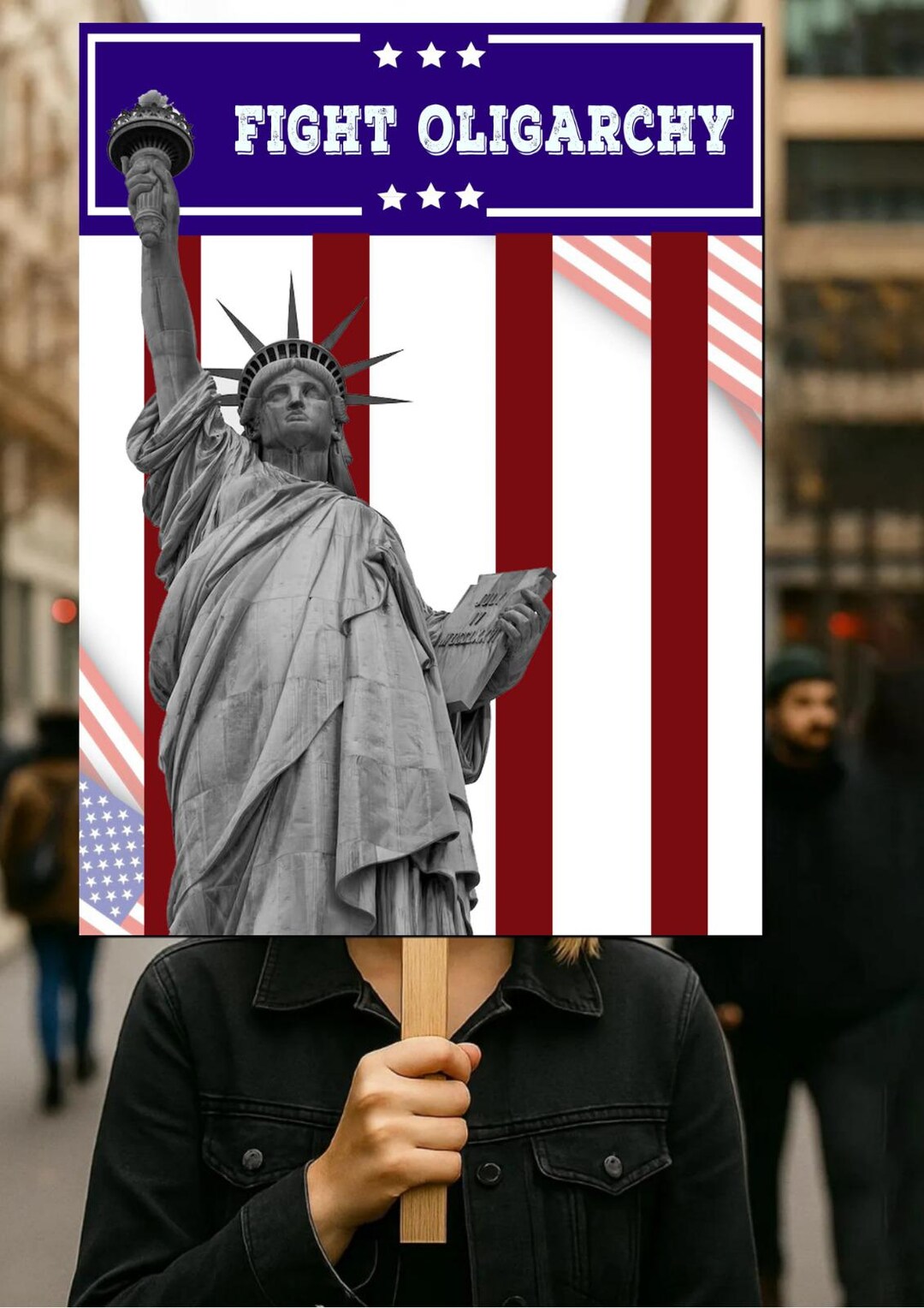 Fight Oligarchy Poster, No Kings Fight Oligarchy Resist Protest Sign ...