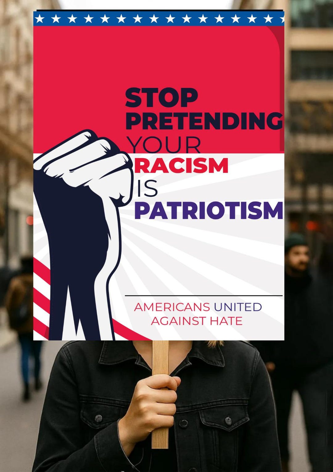 Anti-racism Protest Sign – Patriotic Colors, Multiple Sizes (PDF) - Etsy