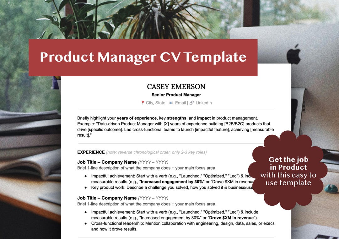 Product Manager Resume Template | Digital AI Product Management CV ...