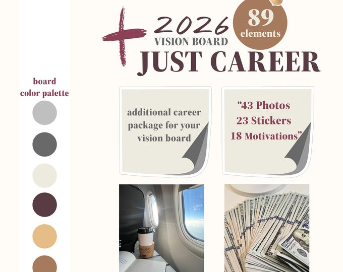 2026 Career Vision Board Kit, Printable Goals Planner, Motivational ...