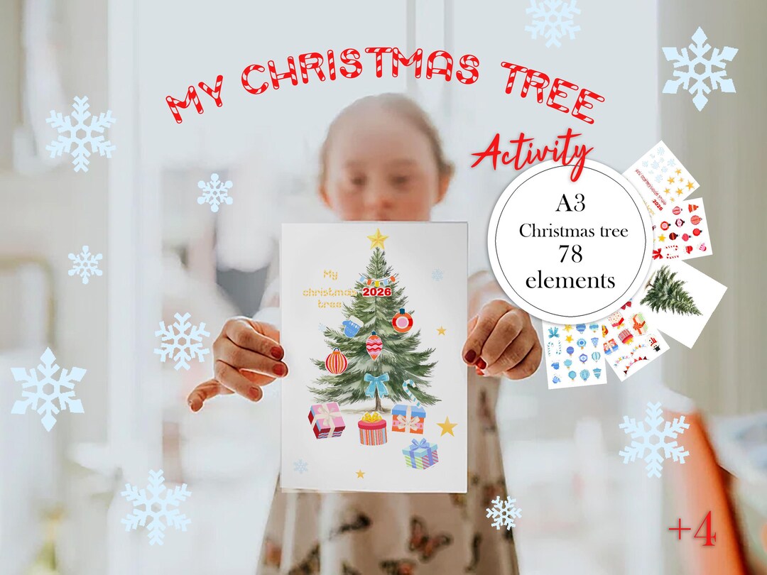 Christmas Tree Craft Printable for Kids | A3 Holiday Activity - Etsy ...