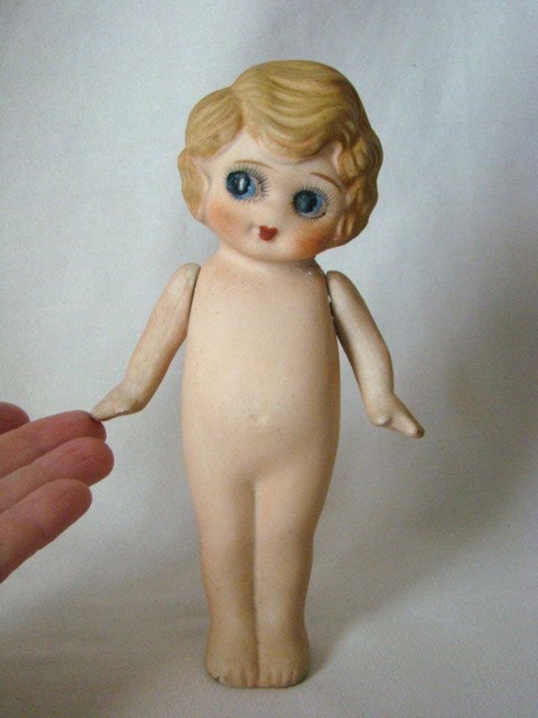Adorable Large Vintage Hand Painted Bisque 7-1/4 KEWPIE, Cupie Doll ...