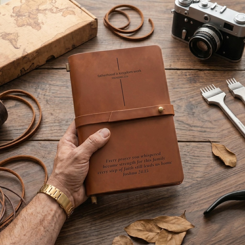 Christian Gifts for Men, Custom Leather Prayer Journal for Dad ...