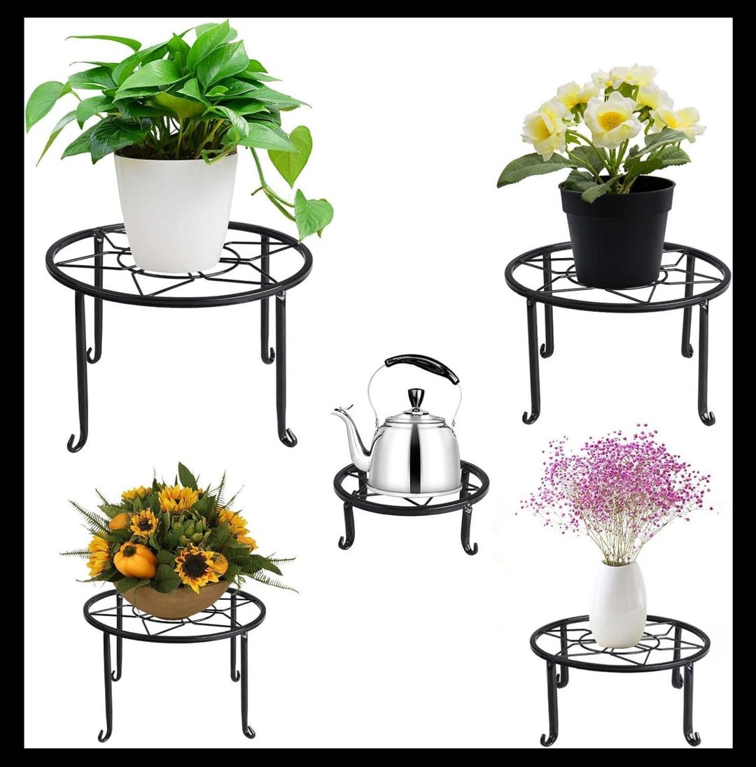 5-pack Plant Stands – Heavy-duty Iron Flower Pot Holders for Indoor ...