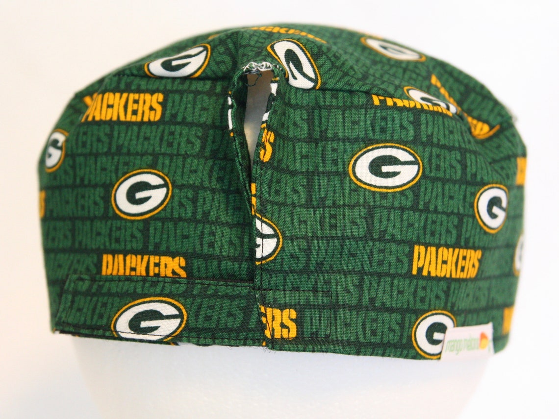 Green Bay Packers Mens Scrub Caps No Cuff Men's No Fold - Etsy