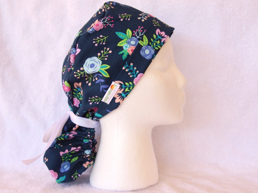 Scrub Cap, Ponytail Scrub Cap, Scrub Ponytail Hat - Medical Pony Tail ...