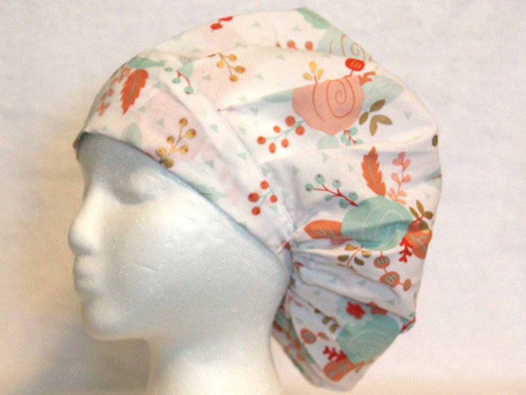 Bouffant Surgical Scrub Cap, OR Scrub Caps, Ties Into a Ponytail Scrub ...