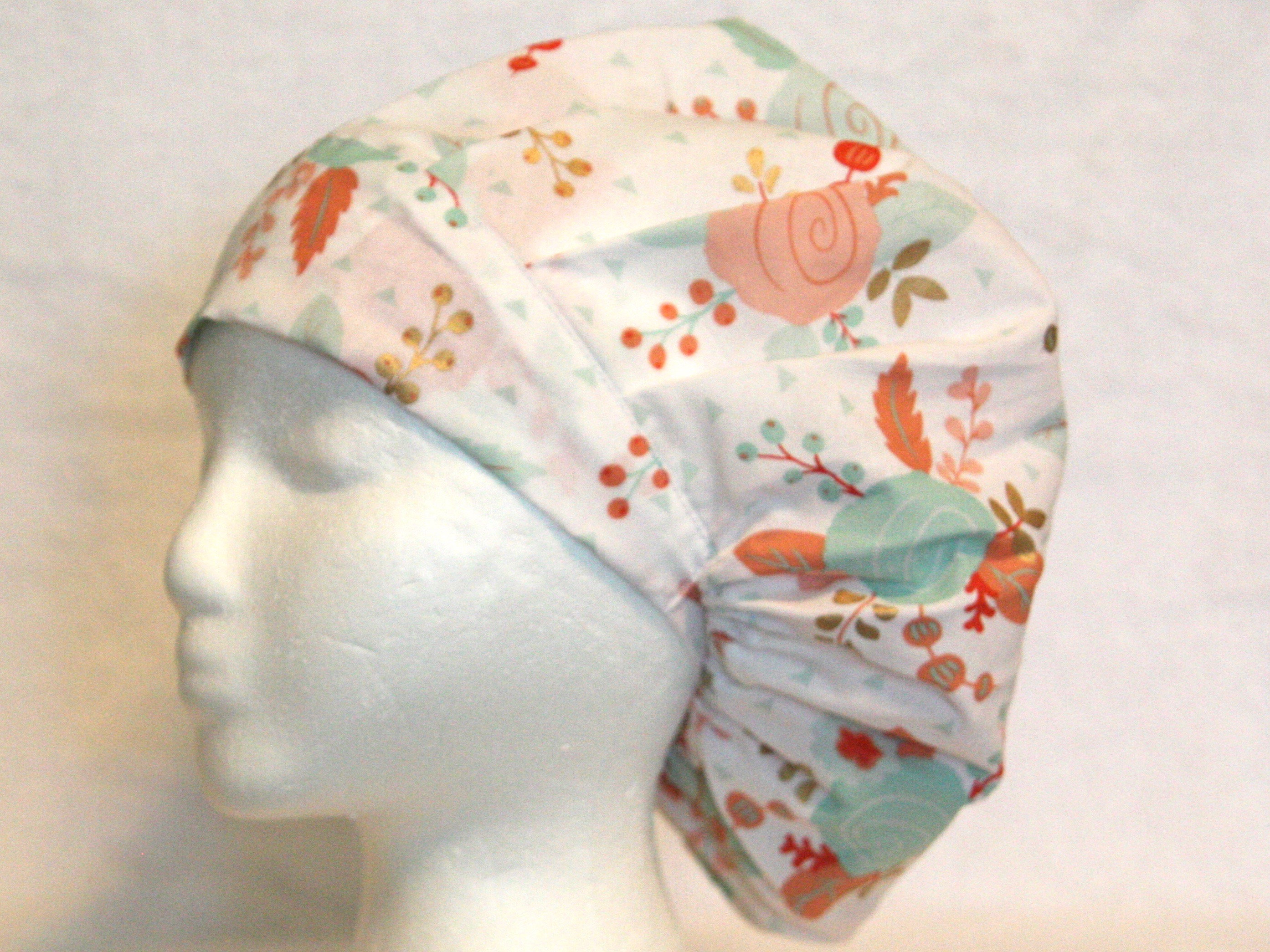 Bouffant Surgical Scrub Cap, OR Scrub Caps, Ties Into a Ponytail Scrub ...