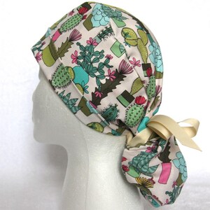 Surgical Ponytail Scrub Cap, Cactus, Pony Tail Scrub Cap, Operating Hat ...