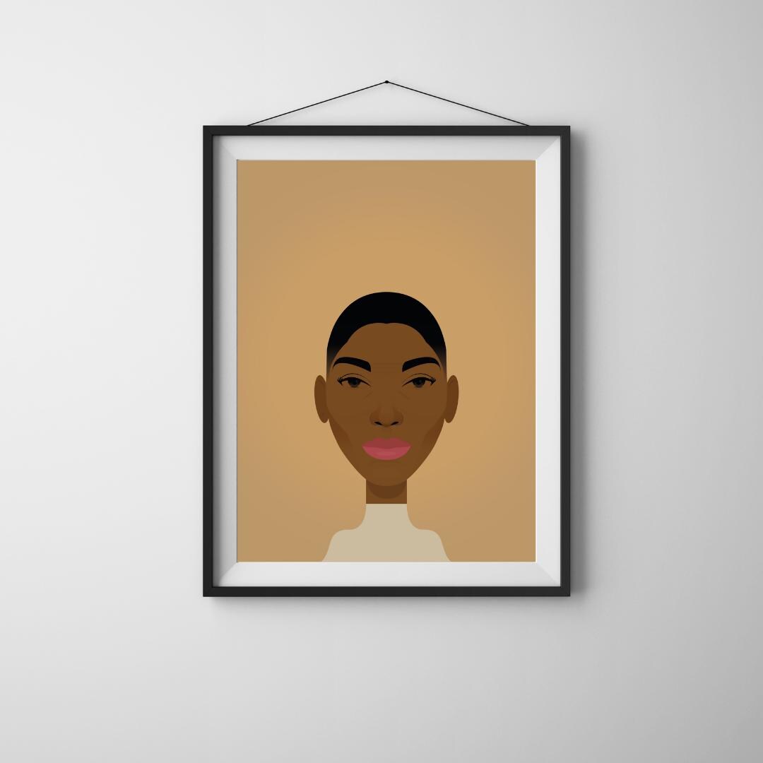 MICHAELA COEL | Illustration Print Poster | Actress | Wall Art Portrait ...