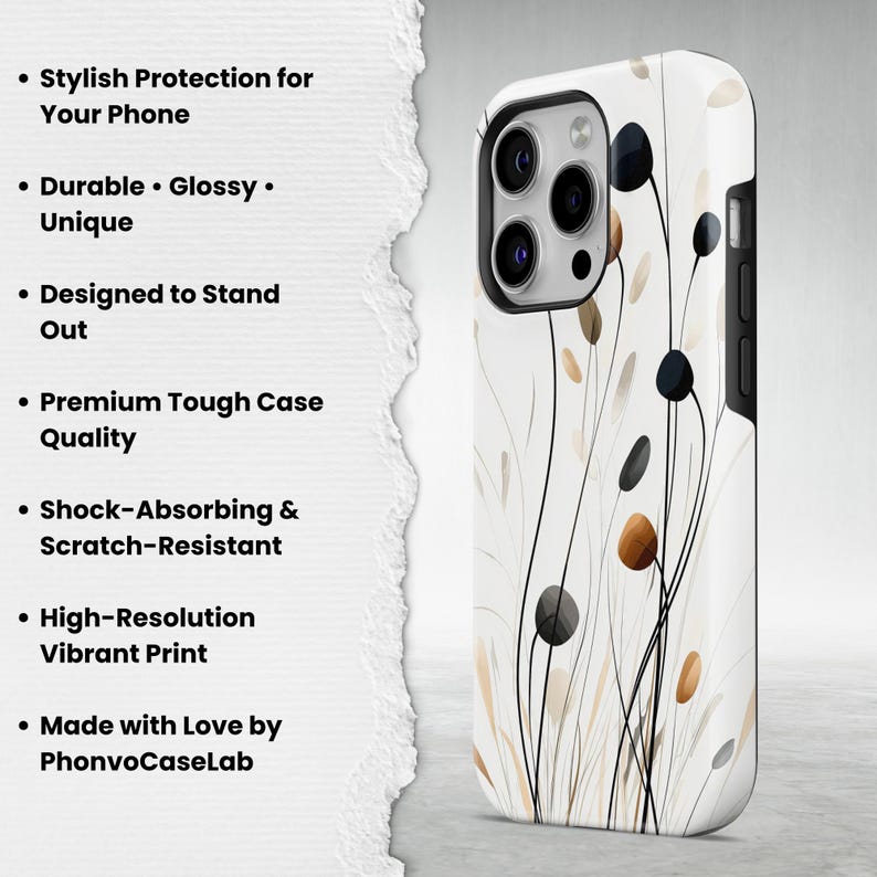 Green Branch Magsafe iPhone Tough Phone Case: Minimal Botanical Leaf ...