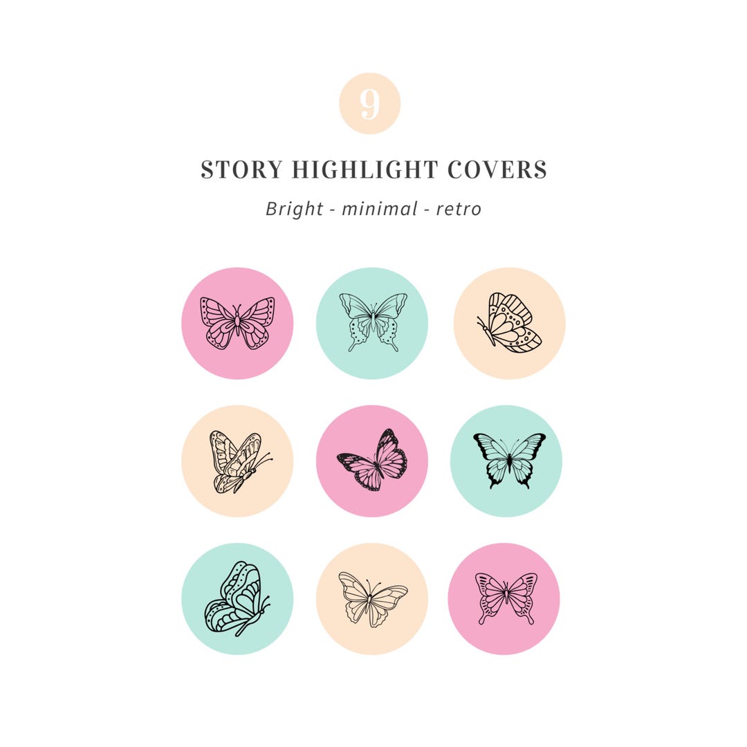 Butterfly Instagram Highlight Covers | Pastel Aesthetic (digital ...