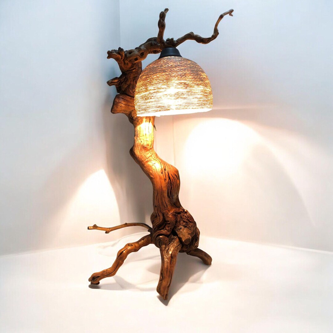 Wood Floor Lamp / Unique Floor Lamp Tree Branch / Bedroom Floor Lamp ...