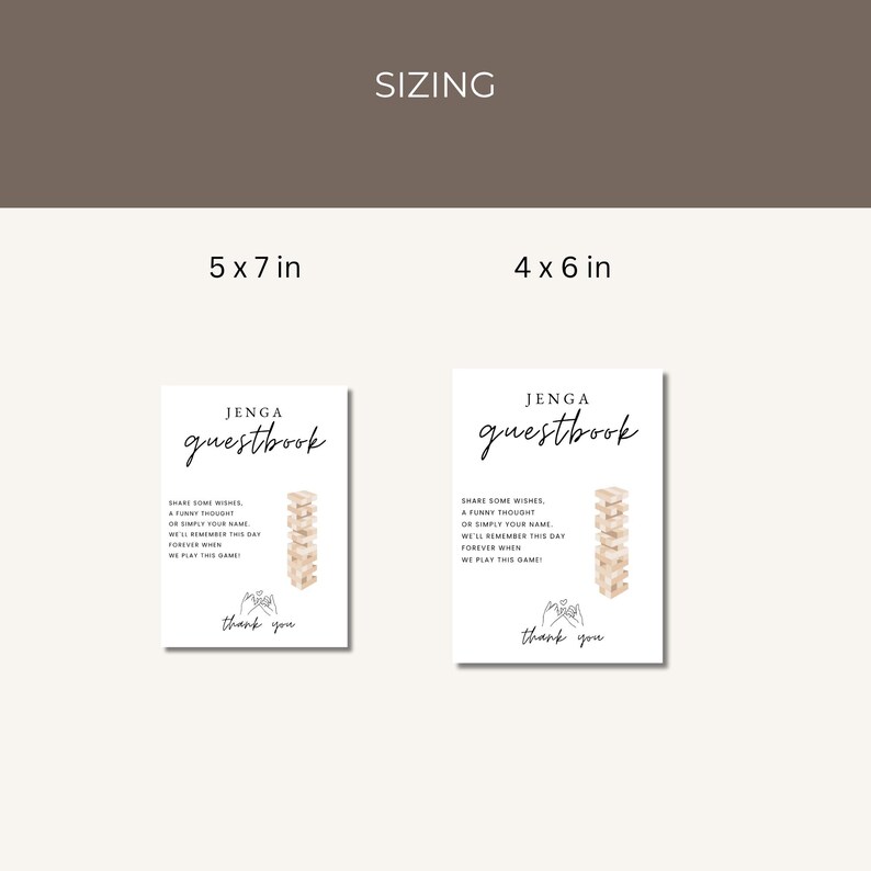 Jenga Wedding Guestbook Sign: Minimalist Build Memories (canva Editable ...