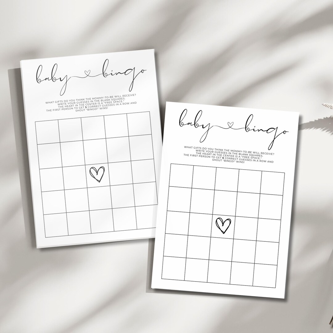 Baby Bingo Game, Baby Shower Bingo, Baby Bingo Printable, Baby Bingo ...