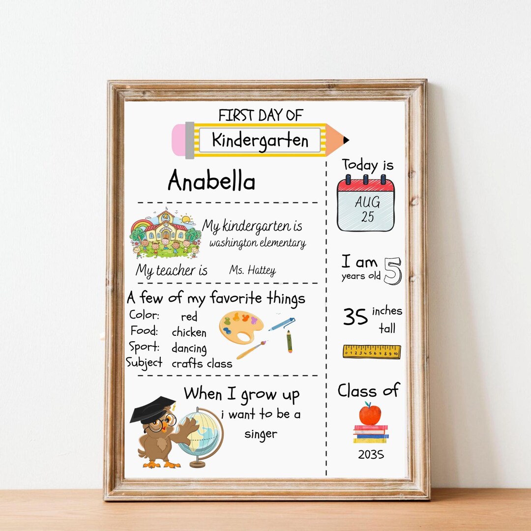 Editable Back to School Sign: Personalized First Day Photo Prop (canva ...