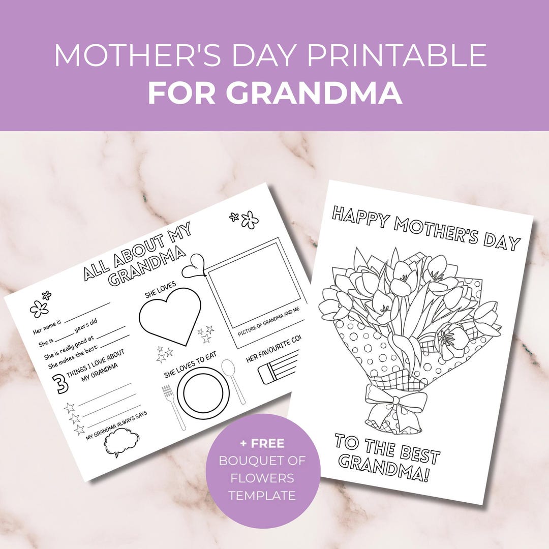 Mother's Day Grandma Printable: All About Grandma Activity (canva ...