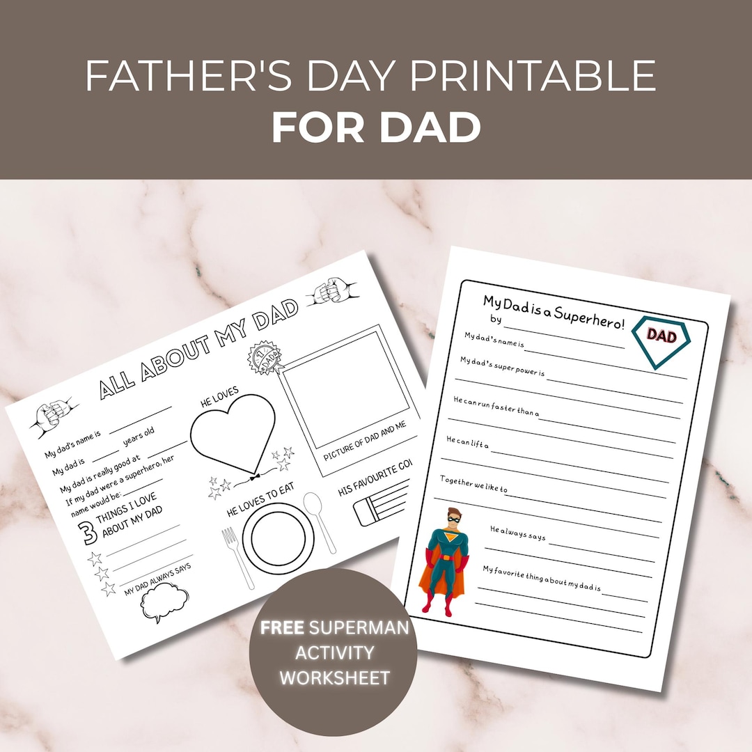 Father's Day Printable: All About My Dad Activity Page (PDF ...