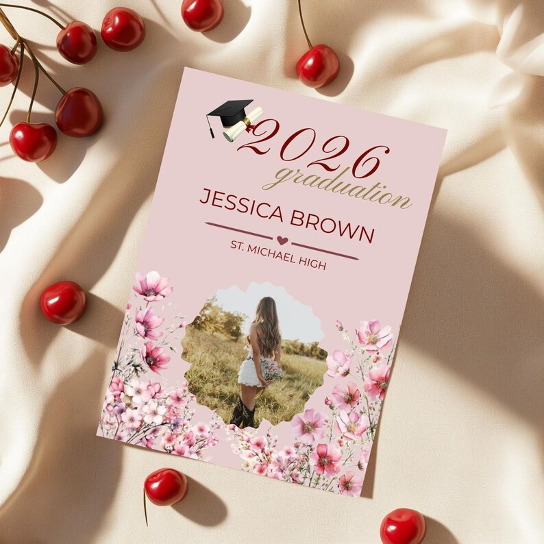 Editable Graduation Invitation Template, Photo Collage Grad ...