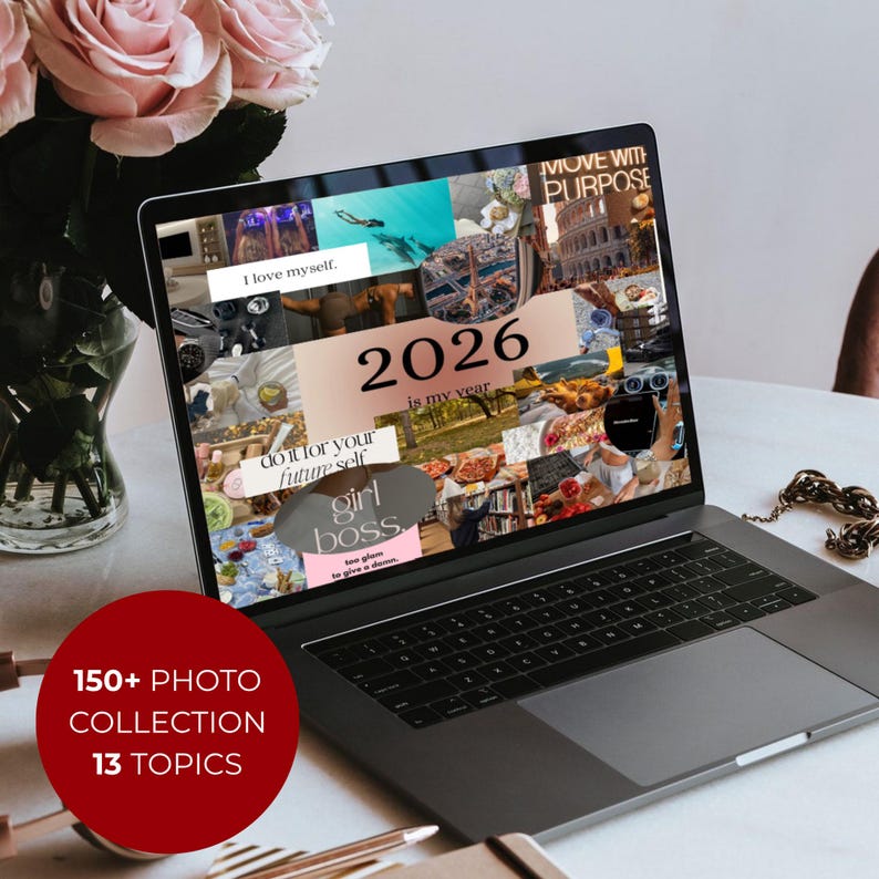 2026 Vision Board Templates, Editable Canva Mood Board Kit, 5 Layouts ...