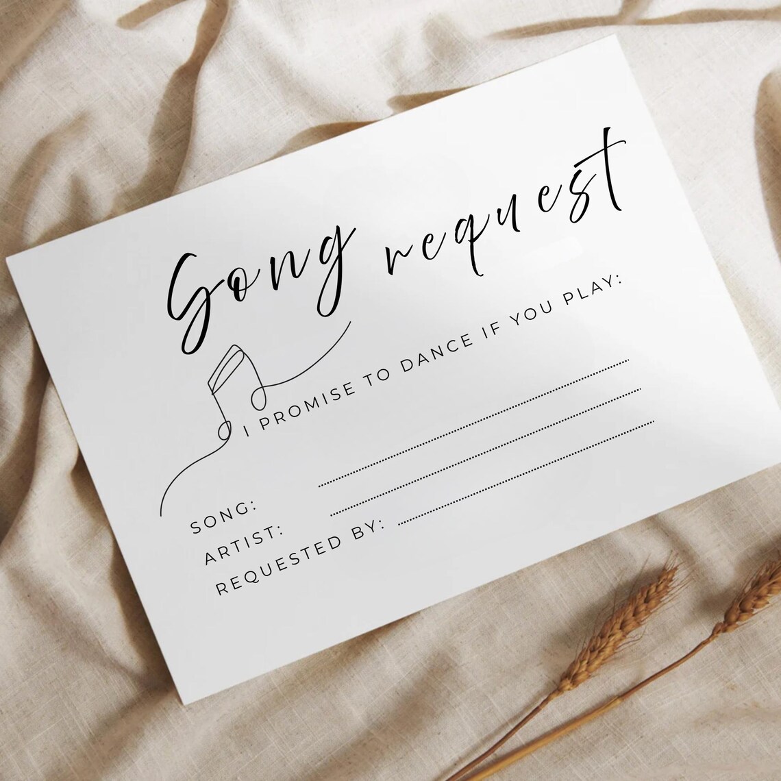 Wedding Song Request Card: Modern Minimalist Estelle Design (digital ...