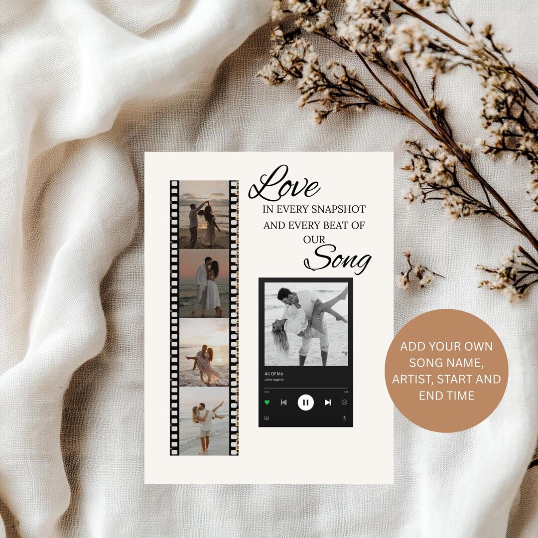 Custom Retro Music Photo Collage: Personalized Love Song Print (digital ...