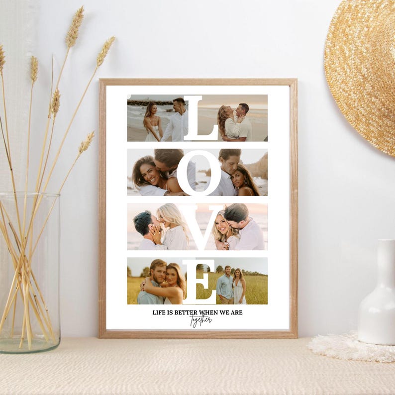 Custom Love Photo Collage Template, Anniversary Gift (digital Download ...