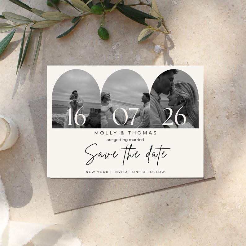 Modern Minimalist Save the Date Template | Editable Canva Invitation - Etsy
