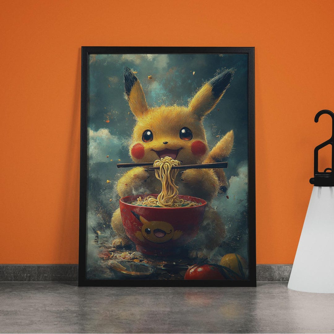 Pikachu Ramen Poster: Japanese Anime Art Print - Etsy